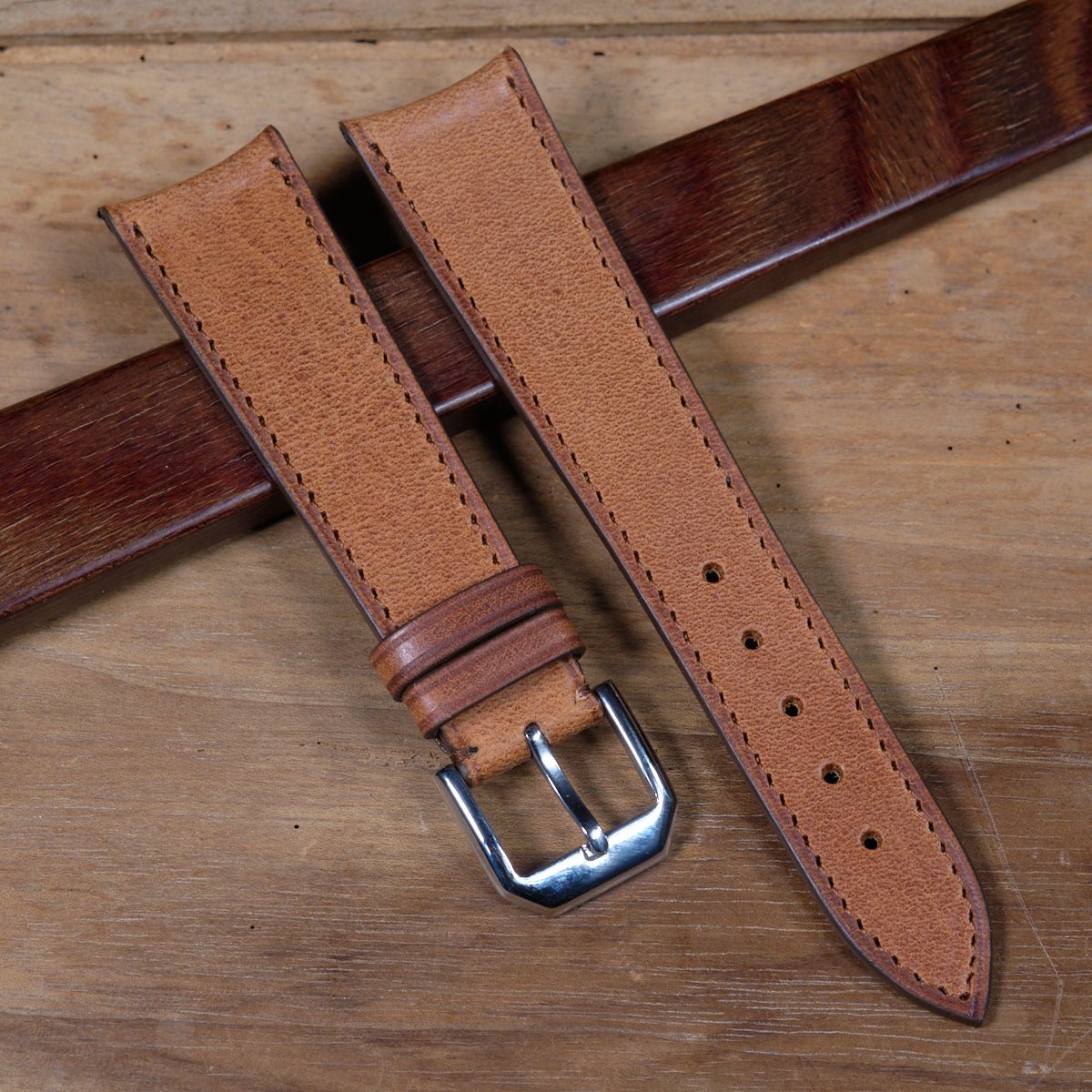 Watch Strap curved handles brown tuscany - Atelier romane