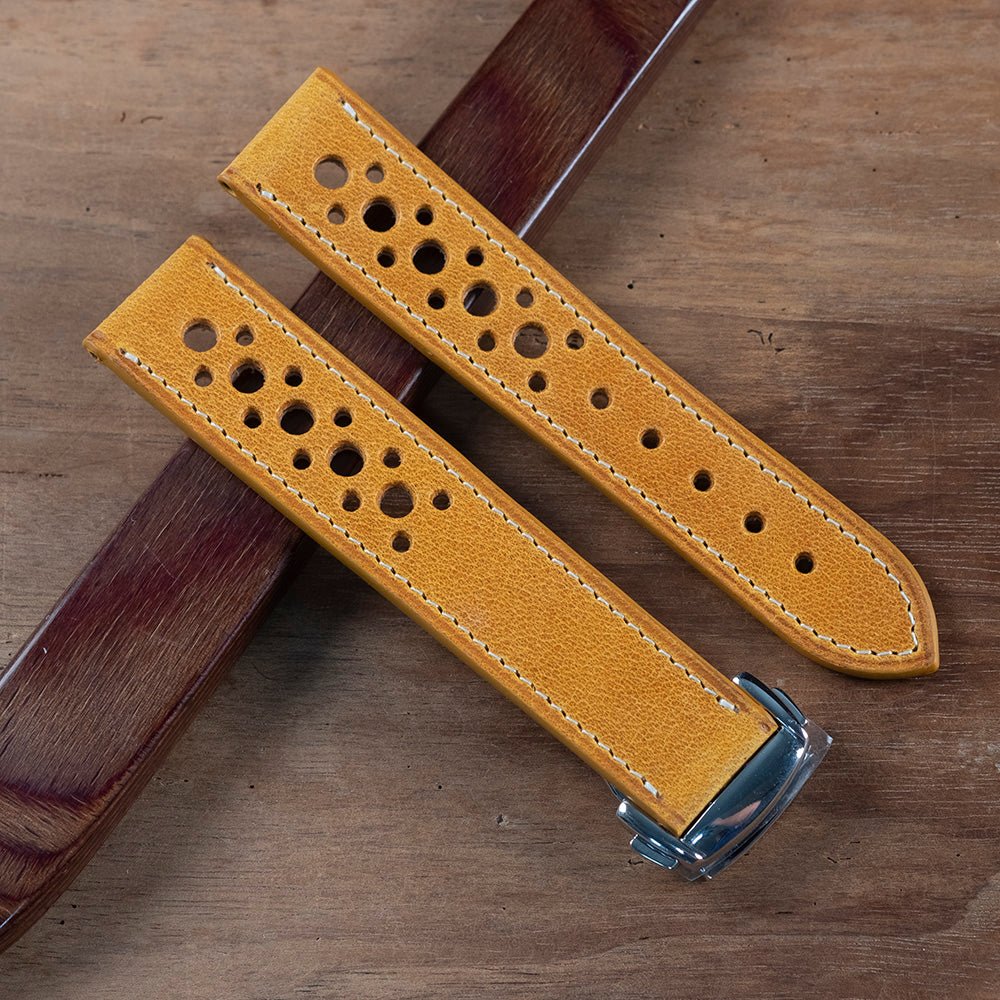 Watch Strap rallye Tuscany ochre compatible omega folding clasp ...