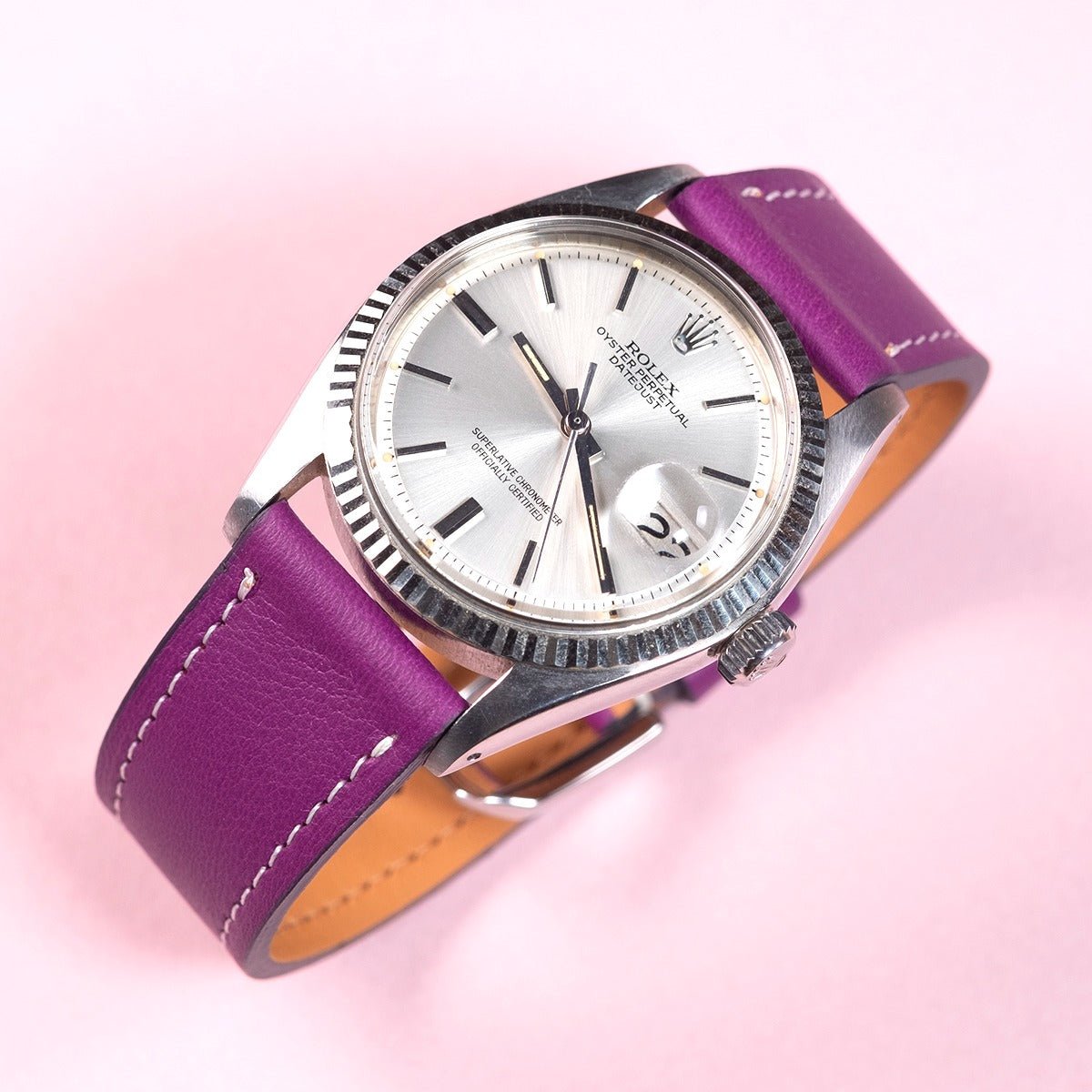 Watch Strap watch Calf raspberry - Atelier romane